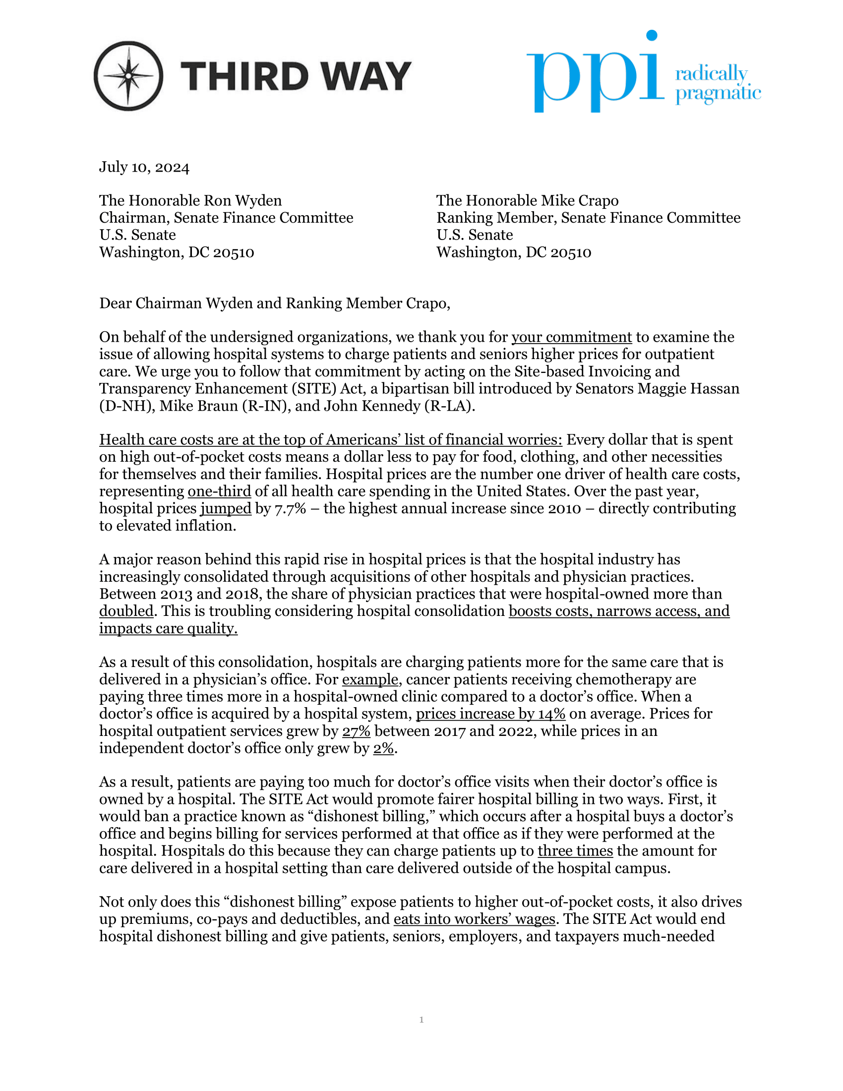 PPI Leads Letter to Advance Site-Neutral Payment Reform to Protect ...